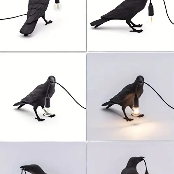 Accents | Resin Raven Lamp With Edison Style Bulb | Poshmark